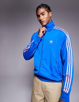 adidas Originals Firebird - Haut de surv&ecirc;tement - Bleu et rose