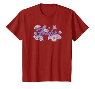 Fender Spring Time Animals And Flowers Distressed Logo T-Shirt