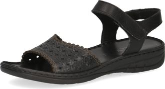 Caprice Damen Sandalen mit Absatz aus Leder Bequem, Schwarz (Black Nappa), 37 EU