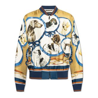 Dolce & Gabbana Seiden Bomberjacke - - Jackets - Herren - Mehrfarbig - XL