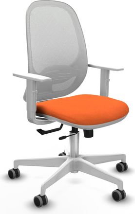 Piqueras y Crespo B&uuml;rostuhl mit zylindrischer R&uuml;ckenlehne mit wei&szlig;en Armlehnen, h&ouml;henverstellbare Lendenwirbelst&uuml;tze, ausgestattet mit Syncro/Translack und Schneidescha