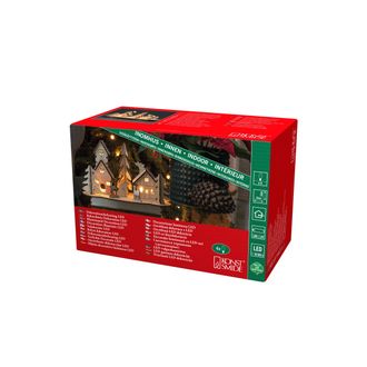 Konstsmide Holzsilhouette mit Haus und Tieren, holzfarben, Naturfarben, batteriebetrieben, Innen, 4 warm wei&szlig;e Dioden - 3238-100