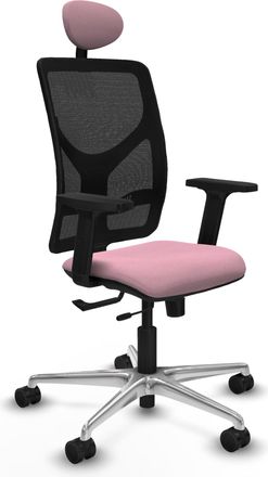Piqueras y Crespo Computerstuhl mit 2D-Armlehnen, h&ouml;henverstellbarer Lendenwirbelst&uuml;tze und festem Kopfteil, ausgestattet mit Syncro/Traslack und Schneideschaum, Schwar