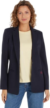 Tommy Hilfiger Damen Blazer Core Regular Fit Elegant, Blau (Desert Sky), 40
