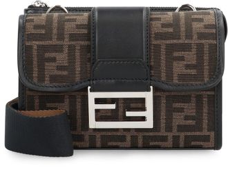 Fendi Mens Baguette Double Shoulder Bag Tobacco Polyurethane Messenger