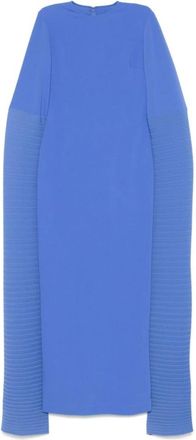 Solace London Femme, Robes, Bleu, Taille: 36 FR Long Sleeve Pleated Detail Maxi Dress