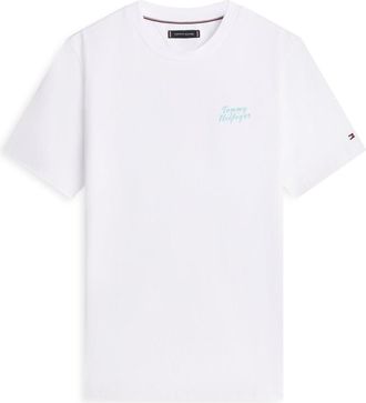 Tommy Hilfiger T-Shirt aus Baumwolle mit Palmen-Print am R&uuml;cken in