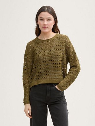 Tom Tailor Strickpullover Pullover & Strickjacken Relaxed Fit Strickpullover mit Lochmuster