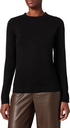 NA-KD Damen Knitted Sweater Pullover, Schwarz, M
