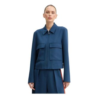 Patrizia Pepe Twill Sporty Jacket - - Jackets - Damen - Blau - M