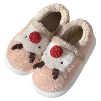 Generic Pantoufles de No&euml;l d&eacute;contract&eacute;es pour femme - Respirantes - Nouveaut&eacute; - Mules &agrave; enfiler - Pantoufles moelleuses et chaudes en peluche pour chambre &agrave; c