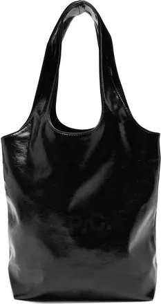 A.P.C. A. p.c. Logo-print Patent-finish Tote Bag