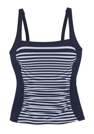 Lascana Damen Tankini-Top umschmeichelt die Figu, mit h&uuml;bschem Streifeneinsatz im Marine-Look, Unterbrustgummi vorn, verstellbare Tr&auml;ger, Mix-Kini-Prinzip
