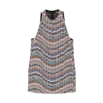 Missoni Chevron Strick-Minikleid mit Pailletten - - Dresses - Damen - Mehrfarbig - S