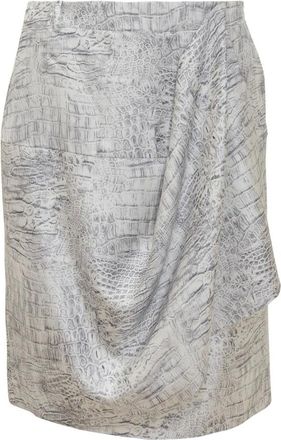 Ferragamo Femme, Jupes, Gris, Taille: 38 FR Draped Short Skirt