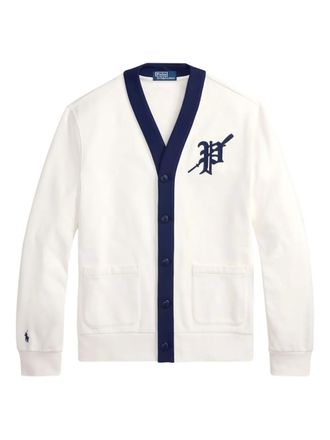 Polo Ralph Lauren cardigan boutonn&eacute; &agrave; plaque logo - Blanc