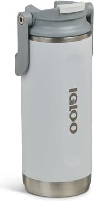 Igloo Tumbler 16 - Bouteille isotherme inox 450 ml, blanche, &eacute;tanche, compatible lave-vaisselle et boissons gazeuses. Sans BPA, id&eacute;ale pour sport, plein air