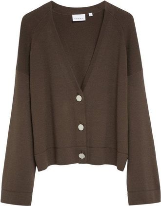 Comma Cardigan Strickjacke V-Neck-Cardigan mit weiten &Auml;rmeln