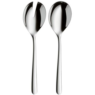 WMF Kult Plus Salatbesteck Edelstahl 23,7 cm, Salatgabel, Servierlöffel, Cromargan protect Edelstahl poliert, kratzbeständig, spülmaschinenfest