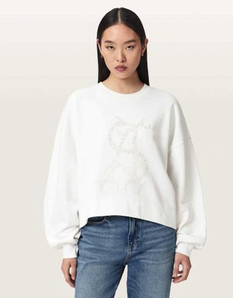 AllSaints Reflex Lila - Sweat - Blanc optique
