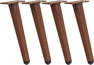 Clp 4er Set Möbelfüße Aus Rostfreiem Aluminium I Kunststoff Bodenschoner I Für Innen- Und Außenmöbel I Inklusive Schrauben, Farbe:Dunkelbraun, Größe:21 cm