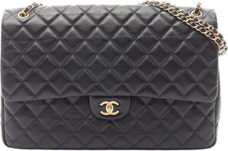 Chanel 2021-2025 Maxi Classic Caviar Double Flap shoulder bag - Schwarz
