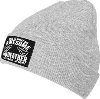 Generic Voici &Agrave; Quoi Ressemble Un Parrain G&eacute;nial Unisex Bonnet De Trawler Souple Skull Cap Confortable Bonnets Tricot&eacute; pour Le Quotidien Toutes Les Saisons Ra