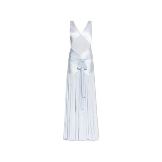 Self Portrait Satinkleid mit dekorativem Bindeband - - Dresses - Damen - Blau - M