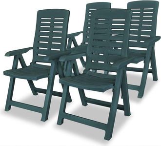 vidaXL Vidaxl - Chaises inclinables de jardin 4 pcs Plastique Vert