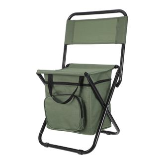 IFUNDOM CORHAD Faltbarer Campingstuhl mit K&uuml;hlfach und R&uuml;ckenlehne Leichter Tragbarer Outdoor Klapphocker f&uuml;r Angeln Picknick Wandern Uv-best&auml;ndig und Schnell