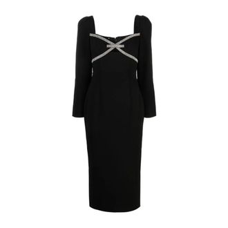 Self Portrait Schwarzes Kleid mit Kristallverzierungen - - Dresses - Damen - Schwarzk - 2XS