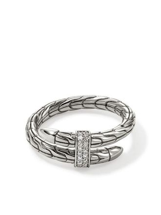 John Hardy bague en argent sterling ornée de diamants