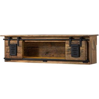 Massivmoebel24 Wandregal Mango / Altholz 130x25x35 natur lackiert railway lux 152