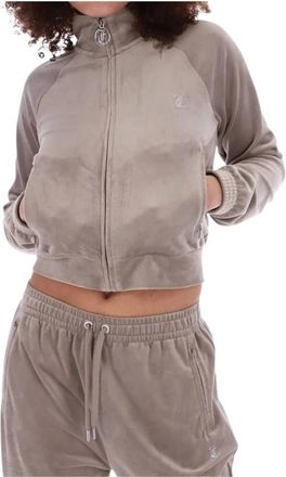 Juicy Couture Femme, Sweatshirts et sweats &agrave; capuche, Brun, Taille: 36 FR Fungi Zip-through