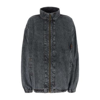 Y / Project Evergreen Pinched Logo Denim Windbreaker - - Jackets - Damen - Schwarzk - 2XS