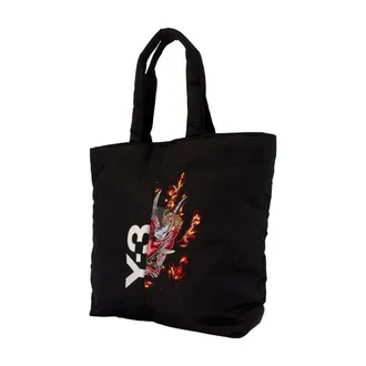Yohji Yamamoto Unisex Yaksha Shopper Bag - Y-3 Nylon Black Totes-Shopping-Bags