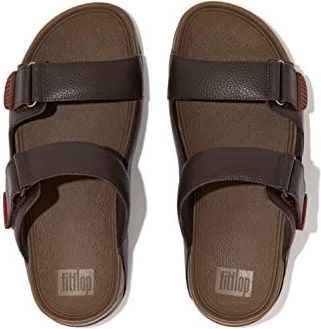 FitFlop Homme Gogh Toboggan MOC en Cuir Sandale Glissante, Marron foncé, 47 EU