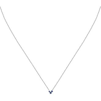 Live Diamond Collier en or jaune recycl&eacute; 375/1000 et saphir synth&eacute;tique