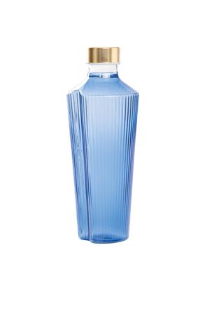 Zafferano Handy Flasche aus Borosilikatglas, 90 cl, italienisches Design, mit austauschbaren goldfarbenen und silbernen Deckeln für glattes und sprudelndes Wass