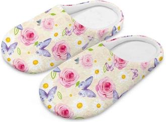 Coloranimal Chaussons de spa pour invit&eacute;s - Jetables et r&eacute;utilisables - Antid&eacute;rapants - Bout ferm&eacute;, Papillon rose rose, 38.5/39.5 EU