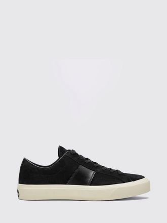 Tom Ford Baskets basses en cuir de veau su&eacute;d&eacute; avec logo arri&egrave;re