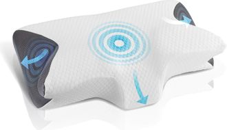 Maximex Seitenschläferkissen mit Arm-Komfortzone, Viskoelastisches Stützkissen passt Sich dem Körper an, Komfortables Nackenstützkissen für Seiten- & Rückensc