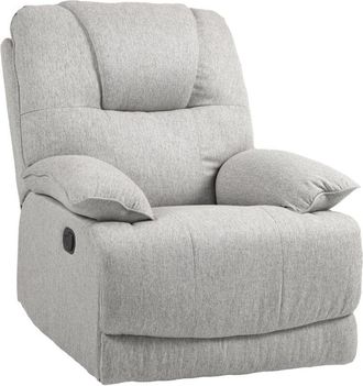 HOMCOM Homcom - Fauteuil relax inclinable réglable repose-pied intégré tissu toucher lin gris clair