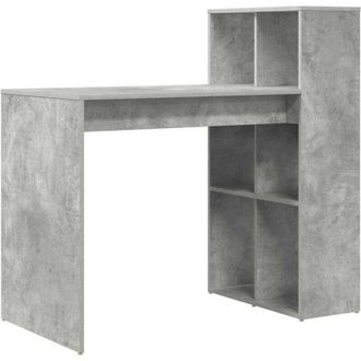 vidaXL Vidaxl - Tisch mit Regal Beton Grau 108 x 55 x 103,5 cm Holzwerkstoff