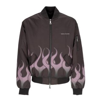 Vision Of Super Flames Bomberjacke Schwarz/Lila - - Jackets - Herren - Braun - L