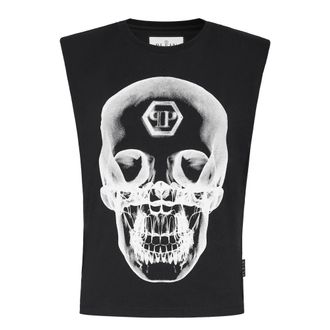 Philipp Plein Femme, Tops, Noir, Taille: 44 FR T-shirt sans manches Skull