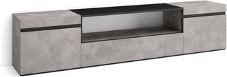 Skraut Home Skraut Home - TV-Schrank, Lowboard, f&uuml;r Wohnzimmer und Esszimmer, 200x45x35cm, F&uuml;r TV-Ger&auml;te bis zu 80, Fernsehtisch, Moderner Stil, Zementgrau
