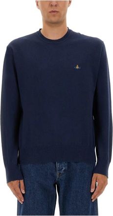 Vivienne Westwood Homme, Pulls, Bleu, Taille: XL Maille Ras du Cou