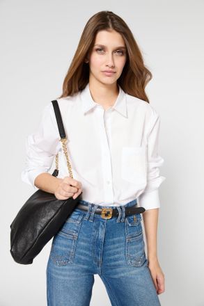 Gerard Darel Chemise en popeline &agrave; blason brod&eacute; - UDRIA - Blanc