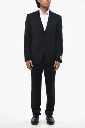 Corneliani CC COLLECTION Dreiteiliger Anzug Mit Weste Aus Schurwolle, Zwei Schlitze, Spitzrevers Corneliani